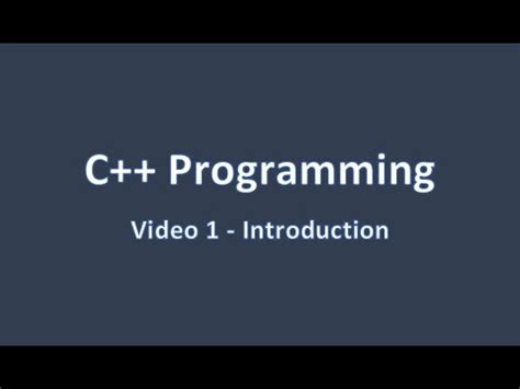 C Programming Video Introduction YouTube