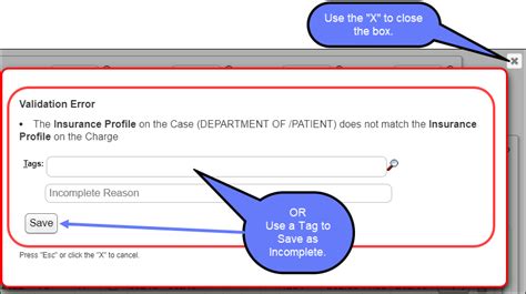 Validation Errors For Cases