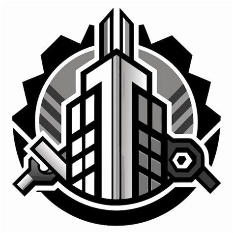 Premium Vector A Citys Logo With A Structure In The Distance