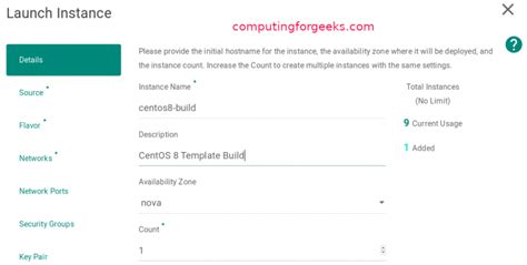 creating centos 8 stream image template on openstack computingforgeeks