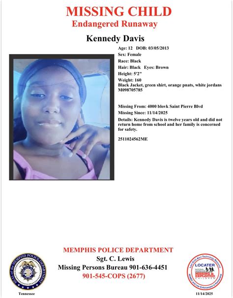 12 Year Old Kennedy Davis Tennessee Missing And Unsolved Facebook