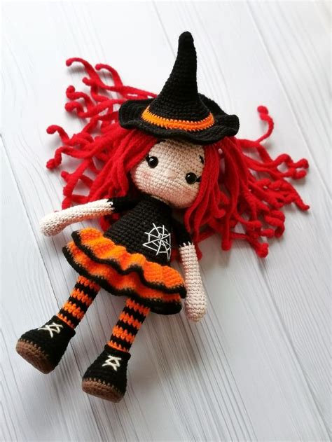 Crochet Pattern Witch Doll Amigurumi Doll Halloween Toy Halloween