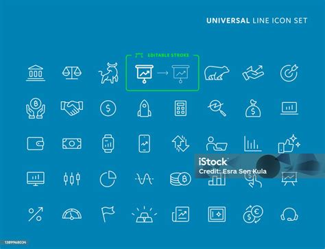 편집 가능한 스트로크로 설정된 투자 유니버설 라인 아이콘 세트 아이콘은 웹 페이지 모바일 앱 Ui Ux 및 Gui 디자인에