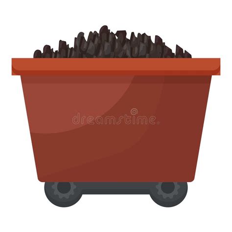 Mining Cart Full Of Coal Illustration Stock Illustration Illustration Of Graphic Full 319088161