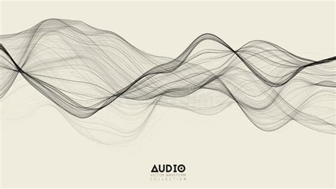 Vector 3d Echo Audio Wavefrom Spectrum Abstract Music Waves
