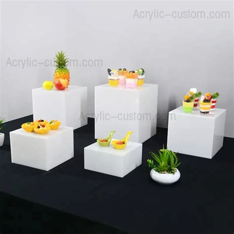Acrylic Display Risers White Buffet Risers Set