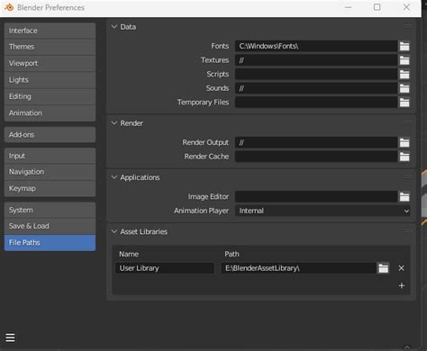asset library file paths basics and interface blender artists community