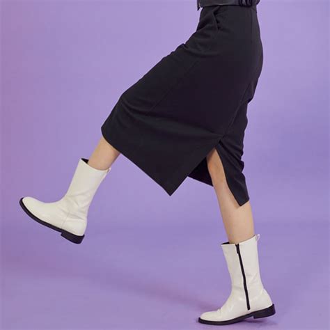 콜릿 7차 재입고 Women 울 뒤트임 롱스커트 Black 겨울 트임 롱치마 Ver 위시버킷