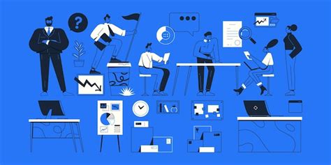 Premium Vector Office Work Elements Set In Hand Drawn Style