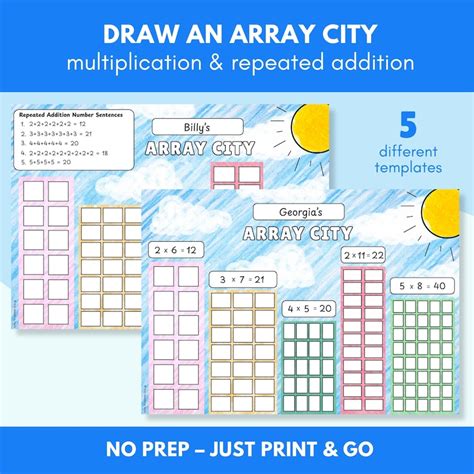 Make An Array City No Prep Repeated Addition And Multiplication Activity Etsy
