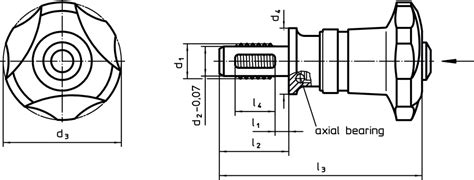 22356 0102 Threaded Lock Pins Self Locking With Axial Bearing Heat