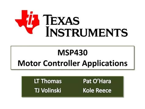 PPT MSP Motor Controller Applications PowerPoint Presentation Free Download ID