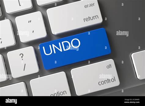 Button Undo On Modern Laptop Keyboard Undo Concept Modern Laptop Keyboard With Undo Selected