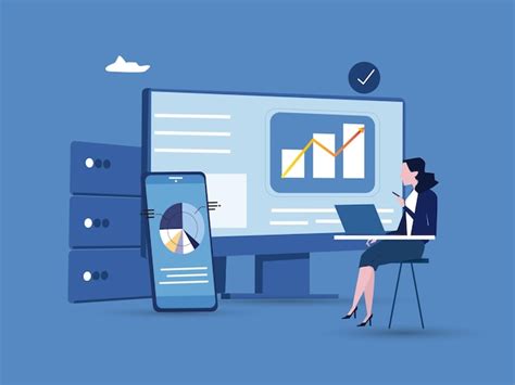 Premium Vector Big Data And Cloud Computingbusiness Characters Using Remote Servers To