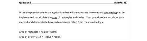 Solved Write The Pseudocode For An Application That Will