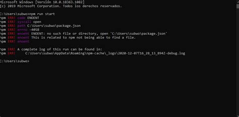 Javascript Enoent No Such File Or Directory Open Cuserssubwopackagejson Stack Overflow