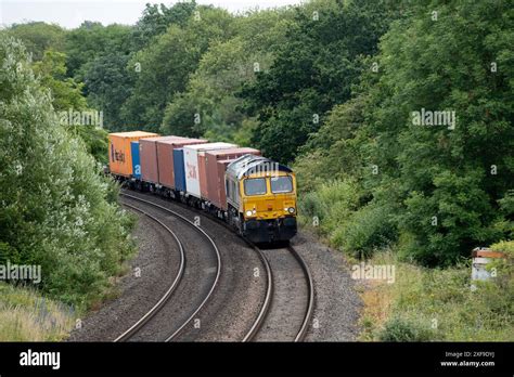Gbrf Class 66 Diesel Locomotive No 66713 Forest City Pulling A