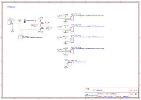 Virtual Ground VCC Splitter OSHWLab