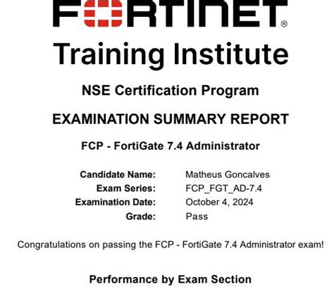 Im Happy To Share That Ive Obtained A New Certification Fcp Fortigate 7 4 Administrator