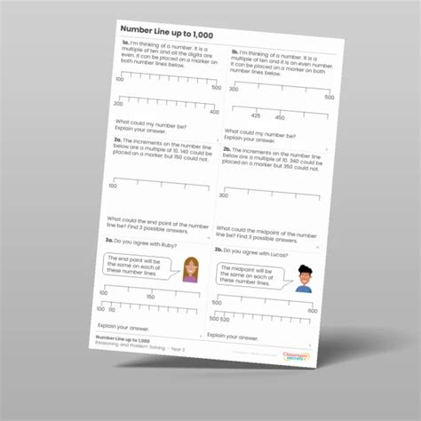 Year 3 Number Line Up To 1 000 Varied Fluency Resource Classroom Secrets