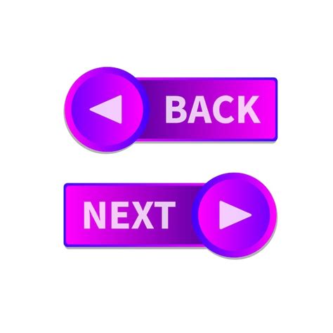 Premium Vector Back And Next Pink Buttons With Gradient