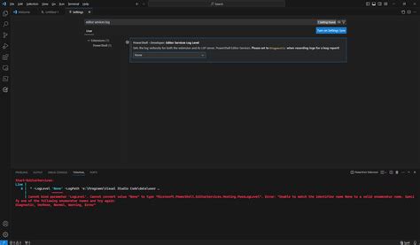 Powershell Extension Fails To Start When The Log Level Is Set To None