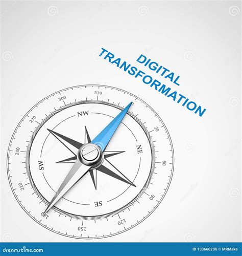 Compass On White Background Digital Transformation Concept Stock Illustration Illustration Of