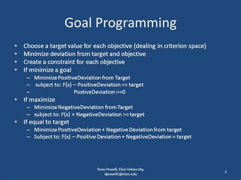 Goal Programming And Multiple Objective Optimization Ppt Video Online