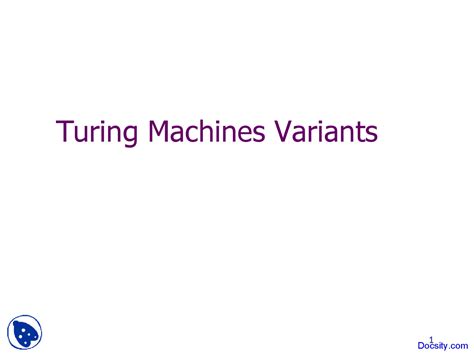 Machines Variants Computability Lecture Slide Docsity