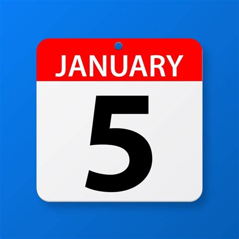 Premium Vector Vector January 5 Date On Flat Design Vector Calendar