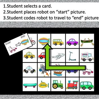 Transportation Coding Mat For Bee Bot Or Code Go Robot Mouse TPT