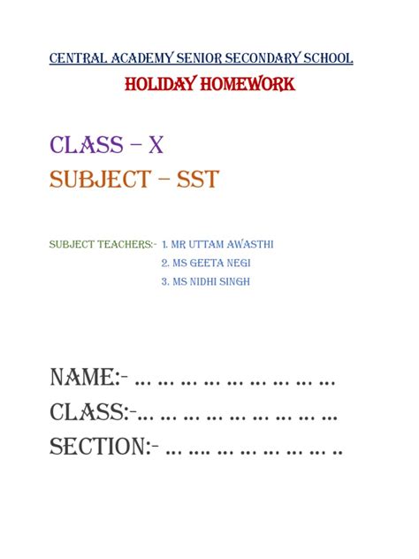 Sst Homework X Holiday Homework Pdf German Empire Kingdom Of Prussia