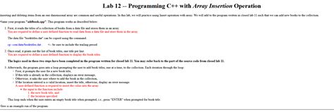 Solved Lab 12 Programming C With Array Insertion Operation