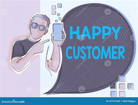 Hand Writing Sign Happy Customer Concept Meaning Highest Satisfaction Rate With The Commodity