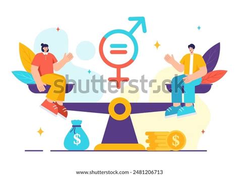 Sexism Vector Illustration Showing Gender Inequality Stock Vector