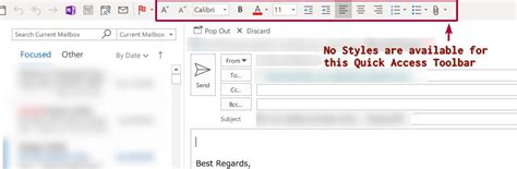 Email Outlook Quick Access Toolbar Does Not Have Styles Commands Super User
