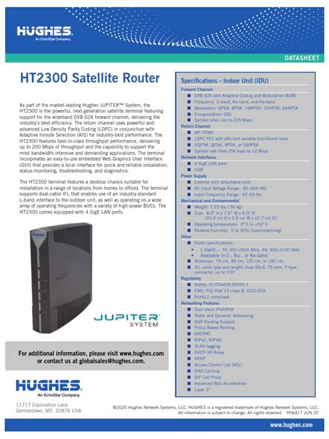 Ht2300 Satellite Router Pdf I Pv6 Network Architecture
