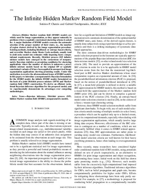 Pdf The Infinite Hidden Markov Random Field Model