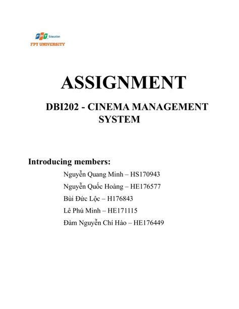 Cinema Management System Assignment