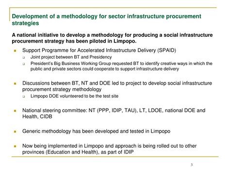 Ppt Development Of A Sectoral Infrastructure Procurement Strategy