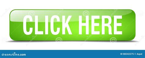 click here green square isolated web button stock vector illustration of template shiny 88342275