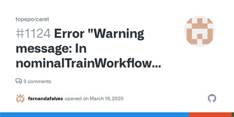 Error Warning Message In Nominaltrainworkflowx X Y Y Wts