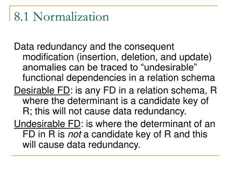 Ppt Chapter 8 Normal Forms Based On Functional Dependencies Powerpoint Presentation Id562063