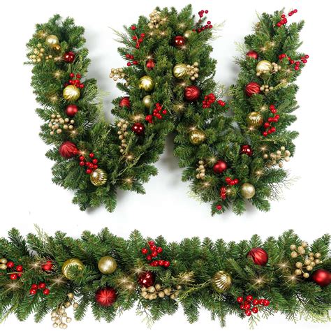 Pvc Christmas Garland With Green Vine Design 27 Meters Length And