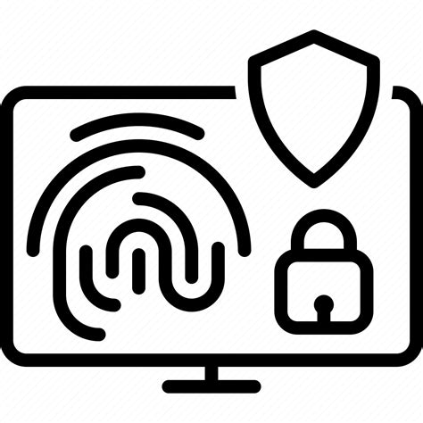 Security Protection Cybersecurity Password Software Fingerprint Safety Icon Download On