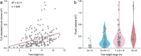 A Trunk Volume And Corresponding Tree Heights B The Distribution Download Scientific