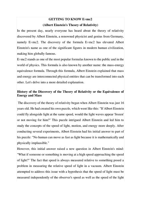 Solution Albert Einstein Theory Relativity Studypool