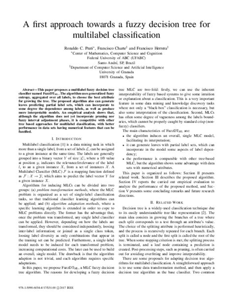 A First Approach Towards A Fuzzy Decision Tree For Multilabel Classification