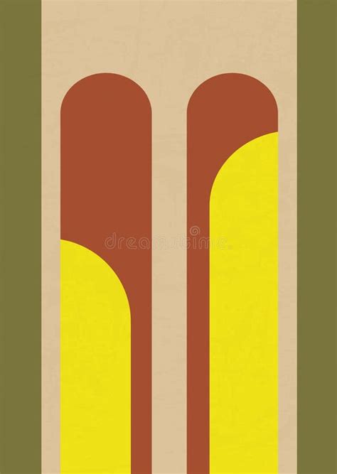 Bright Minimalistic Architecture Arch Poster Illustration Modern Aesthetic Illustration Stock