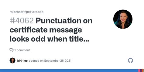 Punctuation On Certificate Message Looks Odd When Title Map Contains